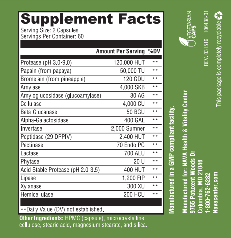 Digestive Enzyme (120 ct) – Nava Health